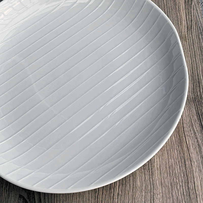 Serving Plate Hakusan White Shell Stripes – Murata