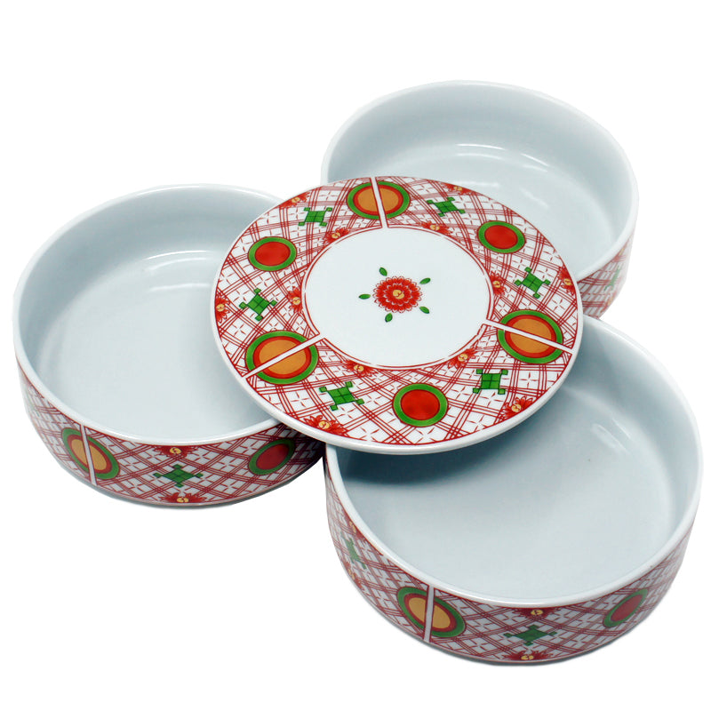 3-Tier Ceramic Jubako Box Nishiki Koimari – Murata