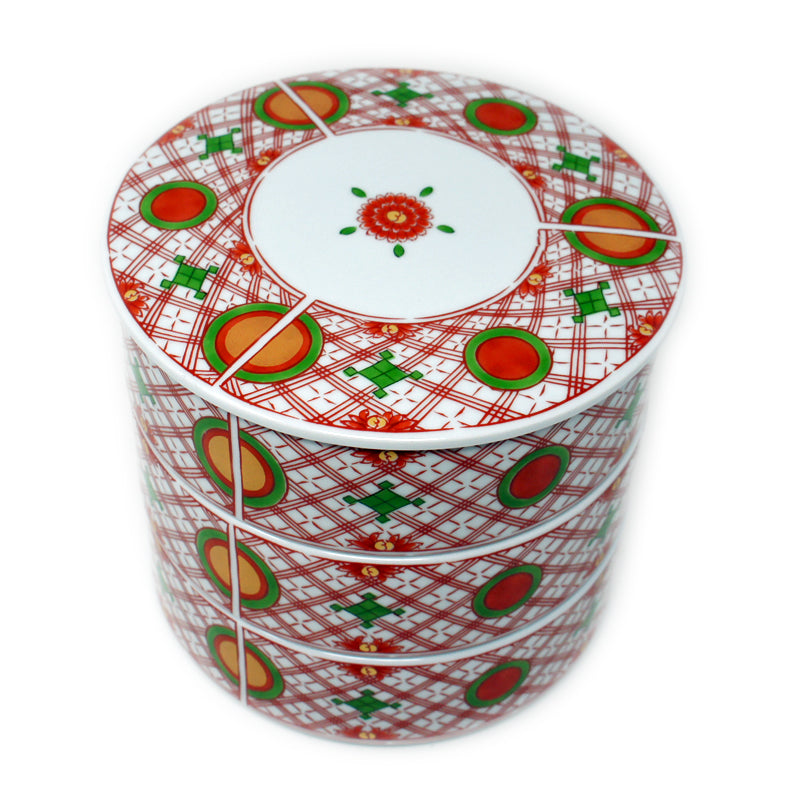 3-Tier Ceramic Jubako Box Nishiki Koimari – Murata