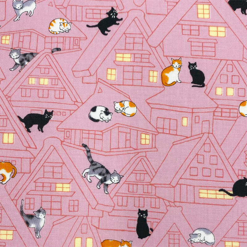 Cloth Cats on the Roof Pink – Murata
